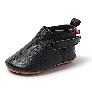 Zutano Leather Baby Shoes for Boys and Girls, Black, 18M