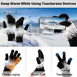 3 PCS Winter Knitted Warm Set Scarf and Hat Touch Screen Gloves for Men and Women Outdoor Activities Skiing, Cycling