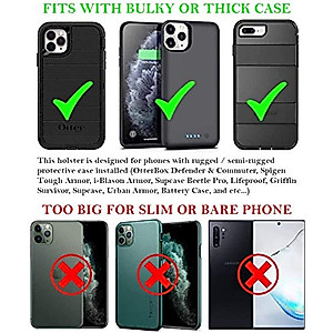 AH Military Grade Cell Phone Carrier Holster Men Cell Phone Belt Holder, for iPhone Holster T Mobile REVVL V, REVVL 6 iPhone 13 Pro Max, 14 Max S20 Plus Nylon Holster Fits Cell Phone w/ Otterbox