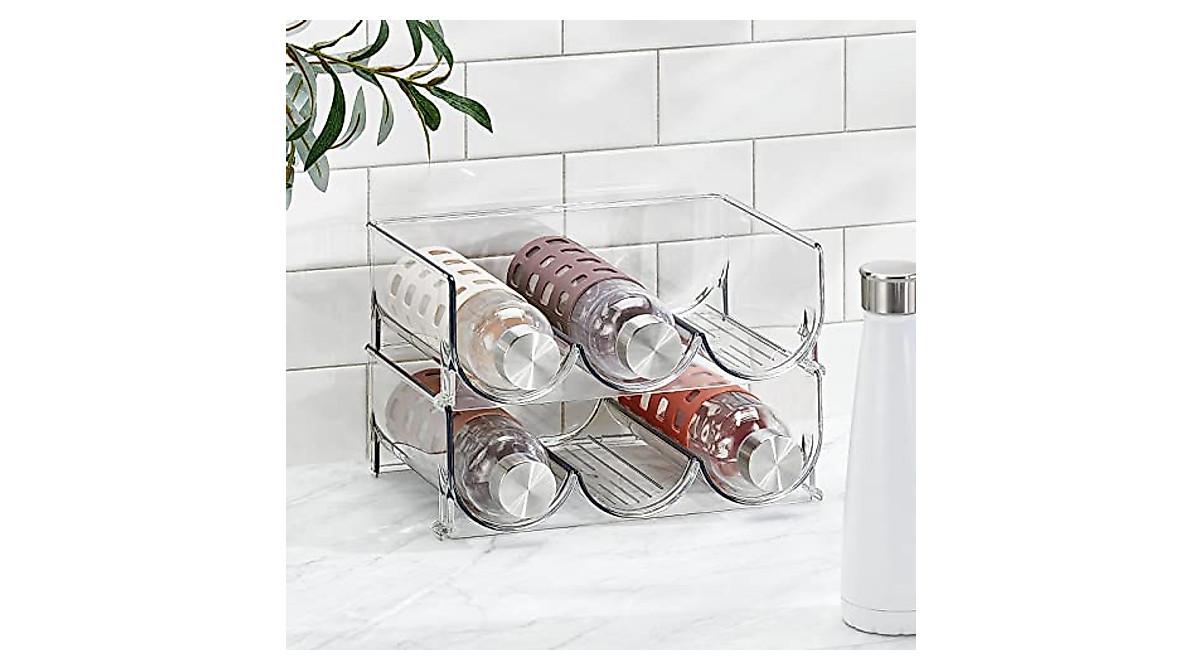 mDesign Stackable Plastic Wine Rack - Organize Better