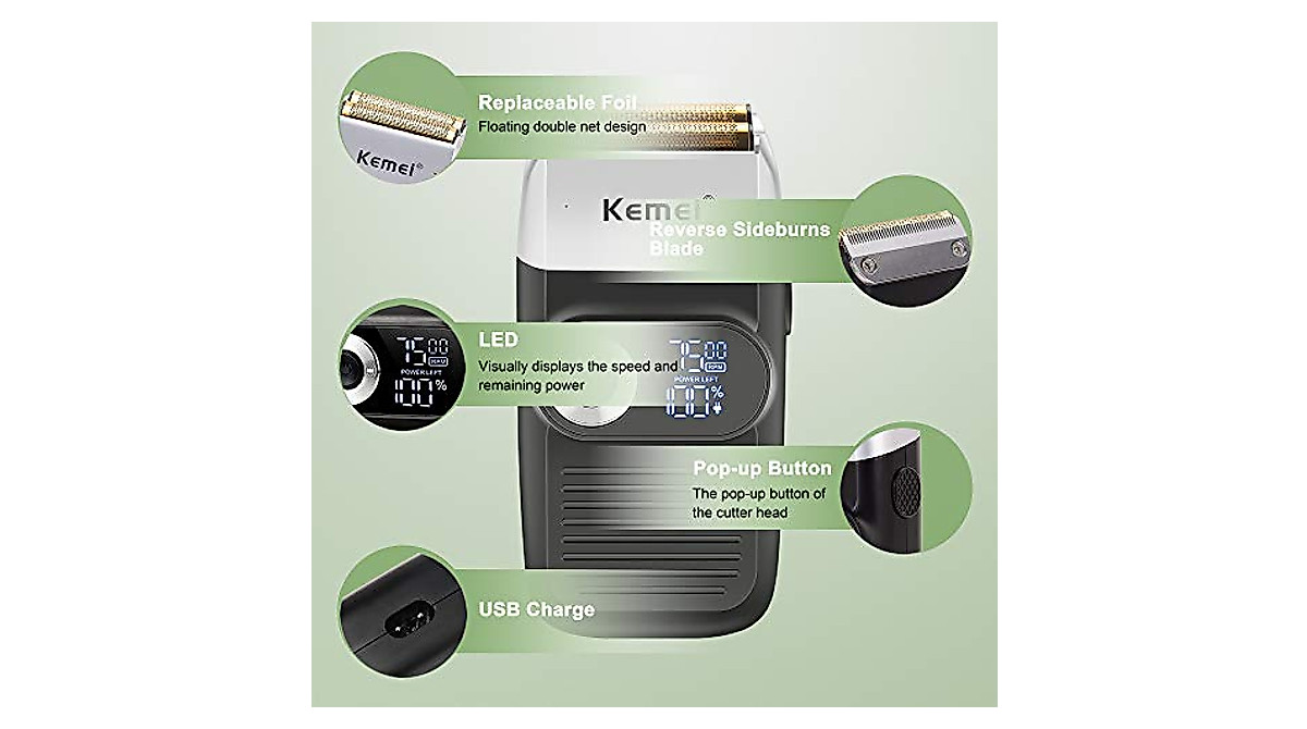 Kemei Foil Electric Shaver & Trimmer for Men | Close, Comfortable Shave
