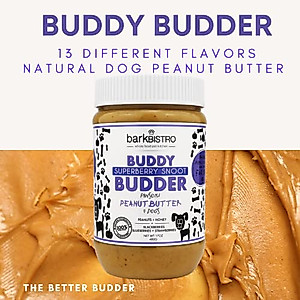 Bark Bistro Company, Superberry Snoot, 100% Natural Dog Peanut Butter, Healthy Peanut Butter Dog Treats, Stuff in Toy, Dog Pill Pocket, Made in USA (17oz jar)