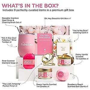 MURA Birthday Gifts for Women - Unique Gift for Her, Mom, Sister, Daughter, Best Friend, Happy Birthday Basket Spa Kit for Female - Special Self Care Package Ideas for Women Who Have Everything