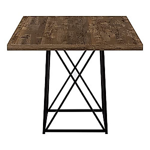 Monarch Specialties Dining Table Metal, 36" x 48", Brown Reclaimed Wood-Look/Black Base