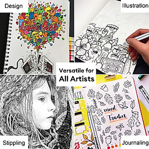 Dyvicl Black Micro-Pen Fineliner Ink Pens, Pigment Liner Multiliner Pens Micro Fine Point Drawing Pens for Sketching, Anime, Manga, Artist Illustration, Journaling, 9 Pieces