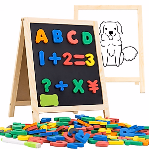 INNOCHEER Magnetic Letters and Numbers for Toddlers, Magnetic Board for Kids, ABC Alphabet Magnets, Educational Dry Erase Board - Whiteboard & Chalkboard for Toddlers Writing & Drawing Kids Toys