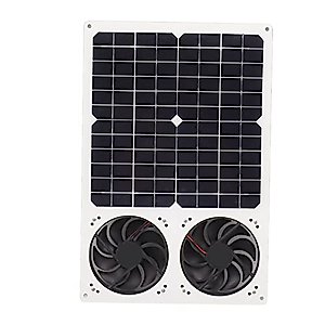 Solar Panel Fan Kit Household Greenhouse Rv Exhaust Fan Pet Portable Chicken Coops Single Crystal 40W Vent Sheds for Double Fan Waterproof 6 Inches Dual Solar Panels