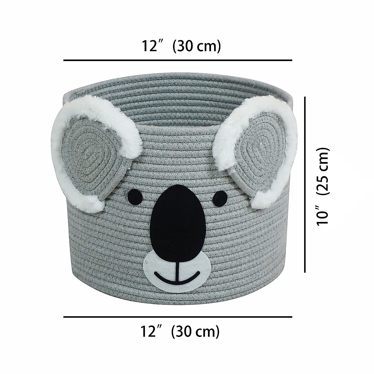 T&T Homewares Koala Storage Basket Medium Size, Ideal for Baby Diapers, Laundry, Nursery & Kids Room - Versatile Organizer for Woodland Decor, Pet Toys