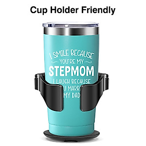 WOELIVE Stepmom Gifts - Best Stepmom Ever Stainless Steel Coffee Mug Tumbler with Lid - Birthday Gift for Bonus Mom, Christmas Gifts for Stepmom, 20oz Insulated Stepmom Tumbler