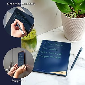 Boogie Board VersaBoard Authentic Reusable Home & Office Organization Notepad with 8.5” LCD Writing Tablet, VersaPencil Stylus, Instant Erase & Built-in Magnet & Portrait/Landscape Kickstand (Gray)