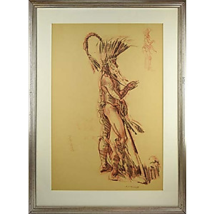 Arapaho by Ned Jacob, Circa 1970s, Original Charcoal, 30" x 19.75"