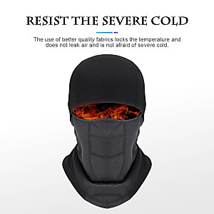Balaclava Ski Mask, Face Full Coverage Mask for Men Women, Cold Weather Wind Sun UV Rays Dust Protection for Skiing, Snowboarding, Cycling, Hiking, Outdoor Activities, Car Accessories Black