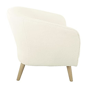 HomePop Modern Swoop Accent Chair, Cream