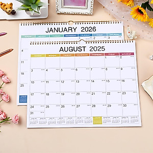 2025-2026 Wall Calendar - Jul 2025 - Dec 2026, 18 Monthly Hanging Calendar 2025-2026 Planner, 15" x 11.5", Spiral Binding, Yearly Overview, Holidays, Large Blocks, Perfect Organizer for Home & Office