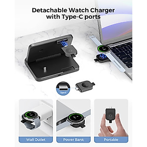 Wireless Charger for Samsung and Android 3 in 1 Foldable Samsung Charging Station for S24/S23 /S22 /S21/S20, Z Fold 5/4/3, Z Flip 5/4/3, Samsung Watch Charger 6 Classic/5/5 Pro/4/3,Galaxy Buds