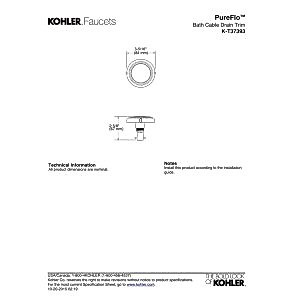 KOHLER Pureflo Bath Drain Trim - Trad Rot
