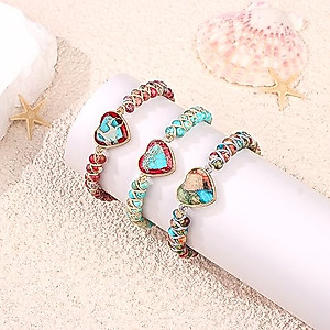 Sisters Gifts from Sister Jasper Heart Bracelet for Sisters Unique Sister Birthday Gift Ideas Christmas Friendship Gifts for Sisters from Sisters Handmade Beaded Bracelets Sister Gifts for Women