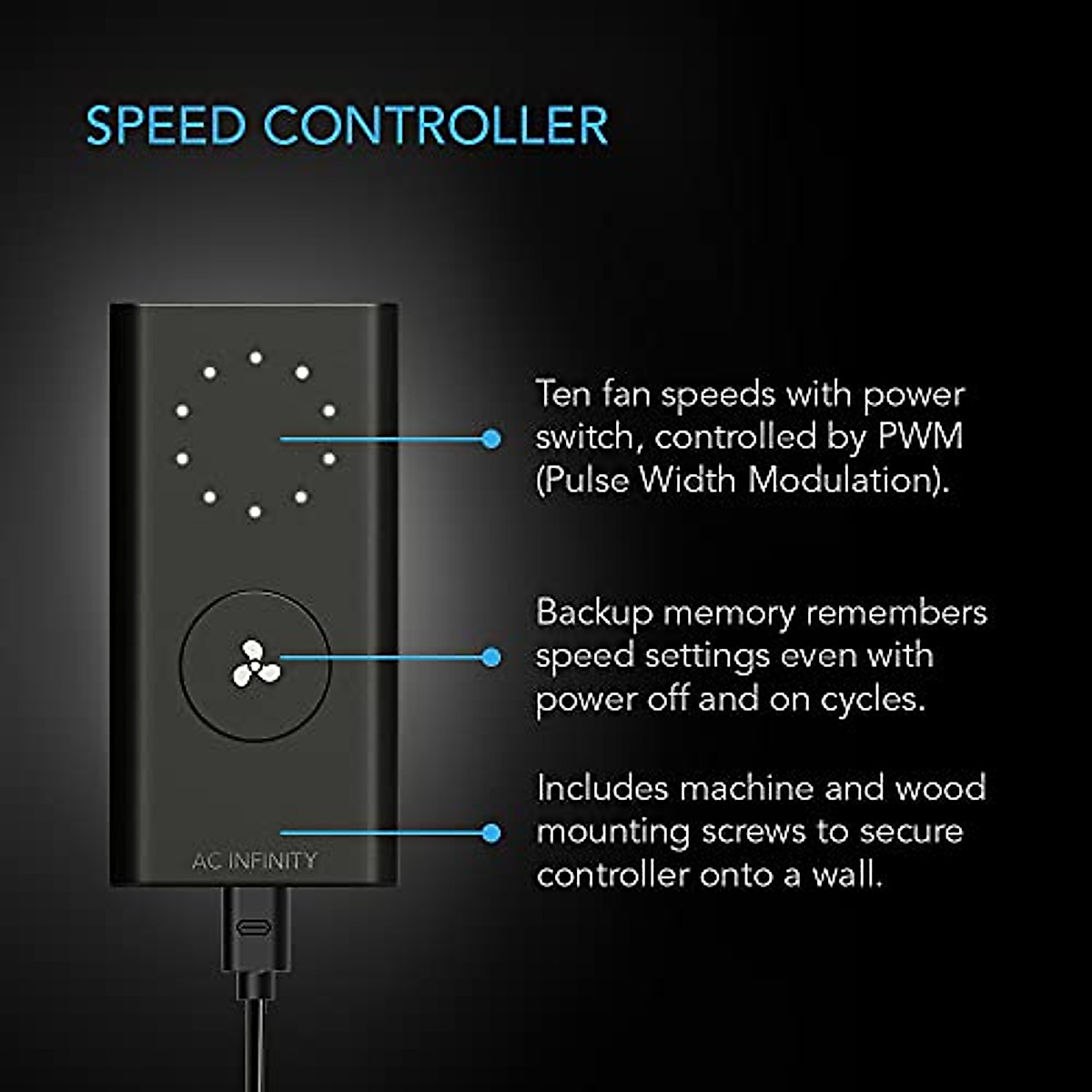 AC Infinity CLOUDLINE A4, Quiet 4” Inline Duct Fan with Speed Controller, EC Motor - Ventilation Exhaust Fan for Heating Cooling Booster, Grow Tents, Hydroponics