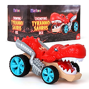 Madzee Monster Vehicle (T-Rex) - Battery Powered Truck with Lights & Sounds - Great Dinosaur Toys for Boys and Girls Ages 3+, Perfect Toddler Gift Birthday Party, Christmas