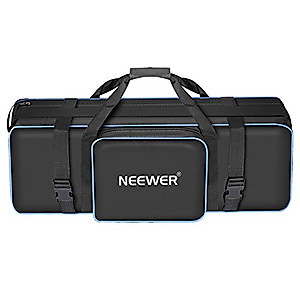 Neewer Photo Studio Equipment 30"x10"x10"/77x25x25cm Centimeters Large Carrying Case with Strap for Tripod, Light Stand, Photo Lighting Bundle Kit, Padded Compartments, Big Cushion Storage(Black/Blue)