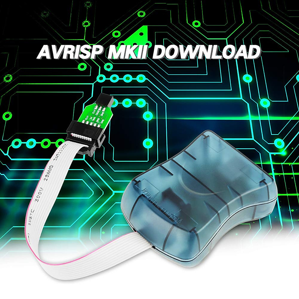 YWBL-WH AVRISP mkII Downloader Compatible with Original Programmer Supports AVR Studio, Electronic Components