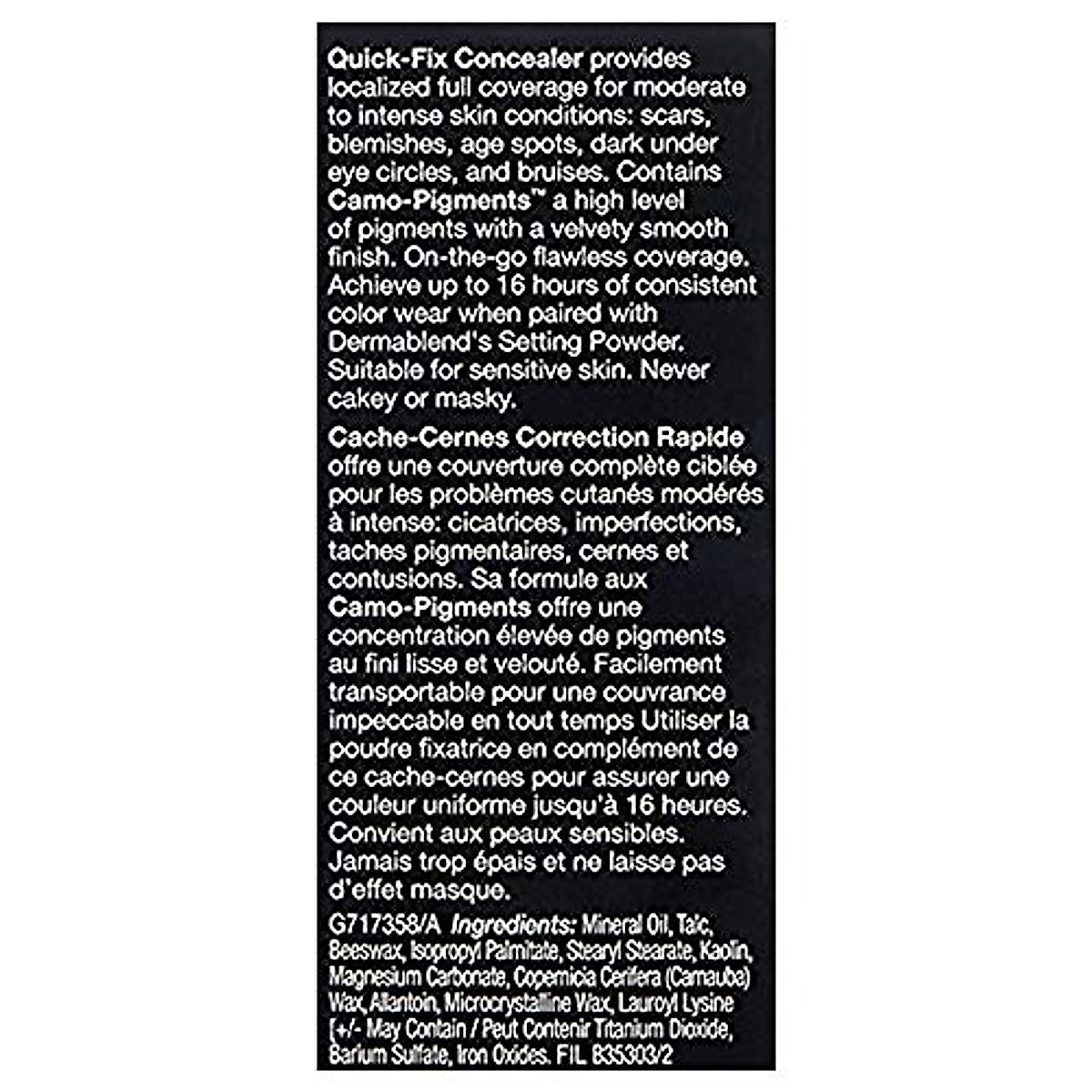 Dermablend Quick Fix Full Coverage Cream Concealer Stick , Fast & Easy Pecision Coverage with all day Hydration, Multi-tasking concealer for Dark Circles, Acne, and Scars