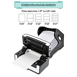 Shipping Label Printer - 4x6 Thermal Label Printer with Lables 100 Pcs, Commercial Direct Thermal Label Maker, Compatible with Shopify, Ebay, Amazon &Etsy, Support Multiple Systems(Black)