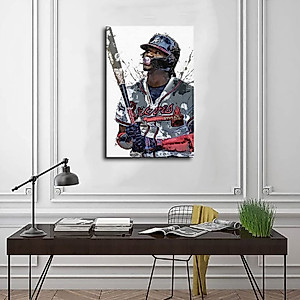TUBALU Ronald Acuna Jr Poster Baseball Art Canvas Bedroom Wall Decor Print Picture Office Dorm Room Decor Gifts Unframe:12x18inch(30x45cm)