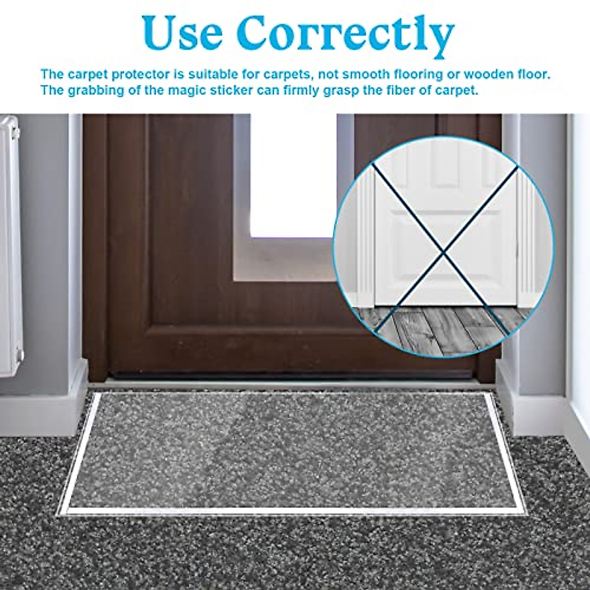 Cat Carpet Protector,Heavy Duty Plastic Carpet Scratch Stopper for Pets