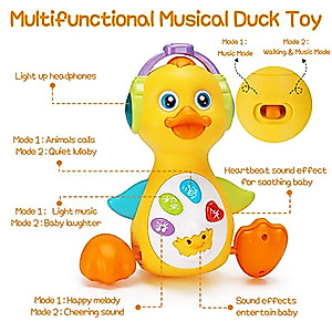 Baby Musical Duck Toy Dancing Walking Tummy Time Toys Light Up Infant Toys 0-3 3-6 Month Baby Toys 6-12 12-18 Months Gifts for 1 Year Old Boys Girls Baby Learning Development Toy Toddler Toys Age 1-2