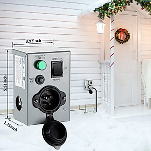 BOYISEN Generator Transfer Switch - 15 Amp 120V ETL Certificated Manual Generator Transfer Switch with Circuit Breaker for Indoor and Outdoor