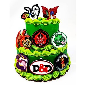 Dungeons and Dragons Fantasy Themed Roleplaying RPG Cake Topper Set (Unique Design)