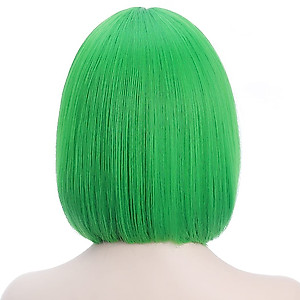 Bopocoko Green Wig Light Green Wigs for Women St Patricks Day Short Green Bob Wig with Bangs Natural Soft Green Wig BU239LGR