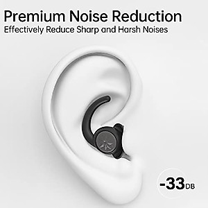 Ear Plugs for Sleeping Noise Cancelling Noise Reduction Earplugs for Sleep 2 Pairs Reusable Silicone Earplug for Snoring Work Airplane Noise Sensitive Black