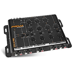 PRV AUDIO Crossover Car Audio EX4.6 PRO 4 Way or 3 Way Electronic Crossover 9 Volts, 4 in 6 Out RCA Channels Car Sound Processor