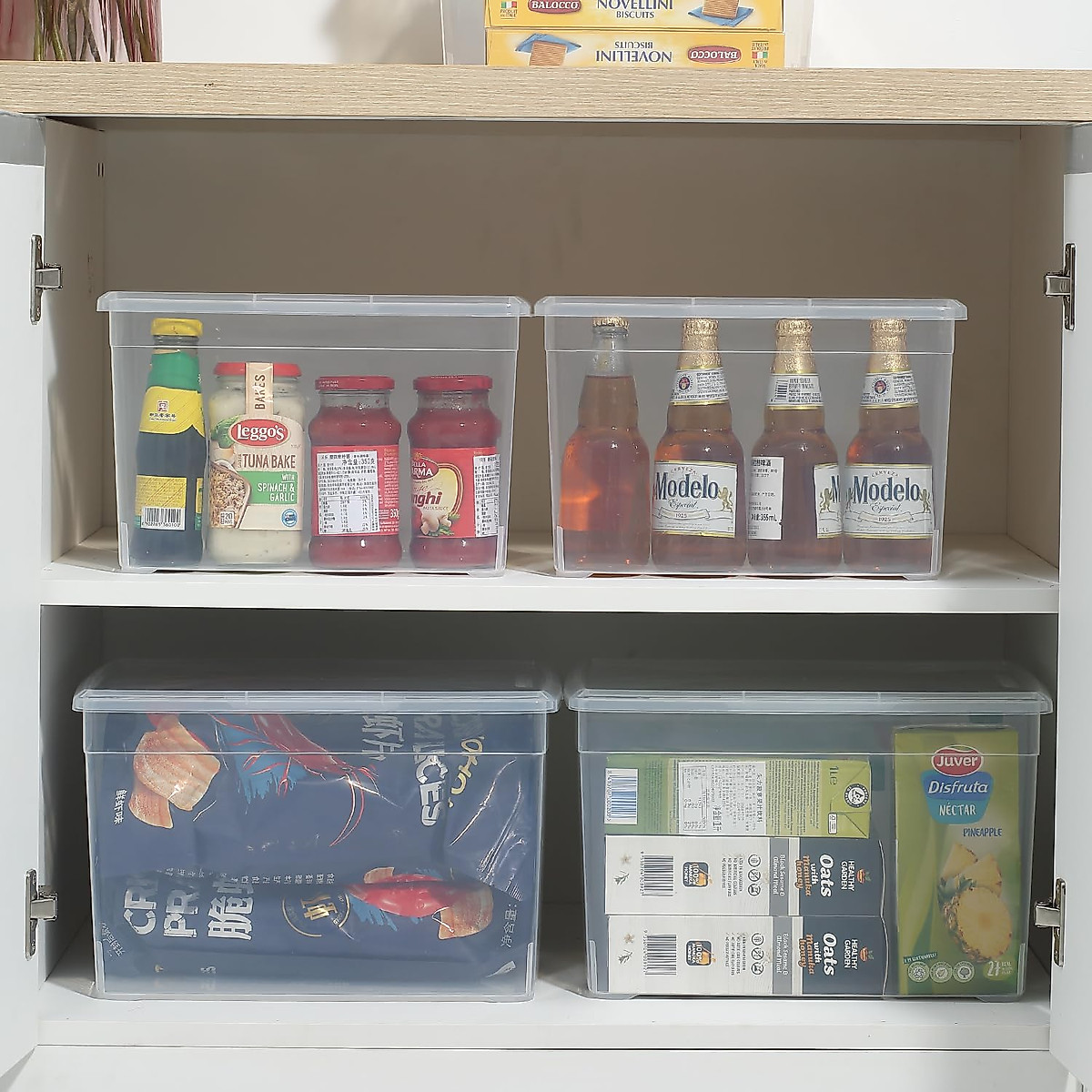 Party Club of America 6 Pack 22 Quart Latching Storage Box,Plastic Storage Bins with Lids Large Plastic Storage Containers With Lids