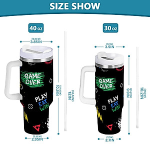 RPLIFE Abstract Gamepads Pattern Tumbler, Stainless Steel Coffee Mug, Insulated Tumbler, Tumblers for Women