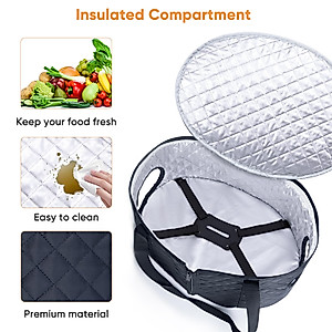 BAGSPRITE Slow Cooker Carrying Case Compatible with 6-8 Quart Crockpot Carrier for Hot Food and Hamlton Beach Slow Cooker Tote with Lid Fastener for Crock-pot Dust Cover Applicances