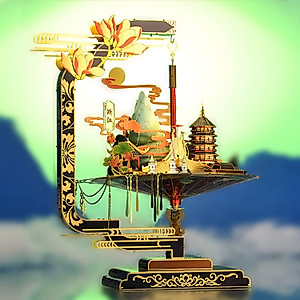 Microworld 3D Metal Puzzle, West Lake of Hangzhou Metal Model Kits, DIY 3D Puzzle for Adults, Brain Teaser Art Craft Home Decor Gift Toy for Teen Family Time- Zhejiang Province