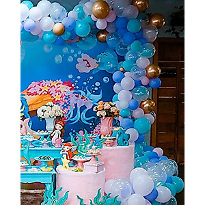 MOMOHOO Teal Balloons Garland Kit - 100Pcs 5/10/12/18 Teal Balloons Birthday Balloons Aqua Balloons, Blue Ballons for Party Wedding Decor Baby Shower, Unicorn Pastel Balloons for Garden Party
