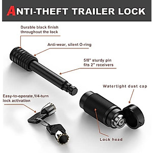 TOEASYTY Heavy American Flag Metal Trailer Hitch Cover for 2 Inch Receivers,Tow Hitch Covers 2 Inch for Truck Accessories(with 5/8-inch Pin Diameter Trailer Hitch Lock)