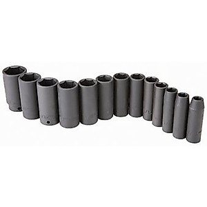 Pittsburgh 13 Piece 1/2" Drive SAE Deep Wall Impact Socket Set