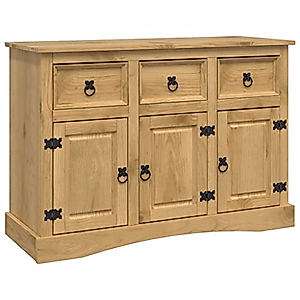 vidaXL Sideboard Storage Kitchen Cabinet Buffet Bar Wine Cabinet Console Table for Dining Living Room Cupboard Solid Mexican Pinewood Corona Range