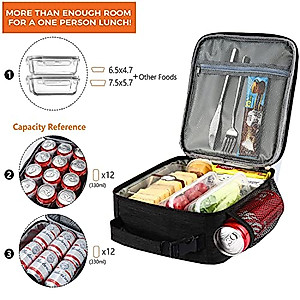 LESENTA Lunch Box for Men Women Adult-Small Insulated Lunch Bag for Office Hiking - Portable Reusable Lunch Box
