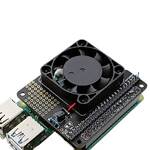 Treedix Compatible with Raspberry 4/4B Fan Hat Heatsink Kit GPIO Expansion Board with PWM Controllable Single Cooling Fan DC 5V