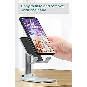 Cell Phone Stand, Adjustable Angle and Height of Desktop Phone Stand, Stable Non-Slip Design Compatible with All Mobile Phones, iPhone, iPad, Tablet PC (Mint Green)