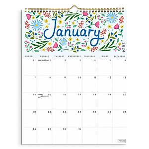 S&O Five Color Floral 2024 Wall Calendar Runs from Now to December 2024 - Tear-Off Monthly Calendar - Academic Wall Calendar - Hanging Calendar to Track Anniversaries & Appointments - 13.5"x10.5”in