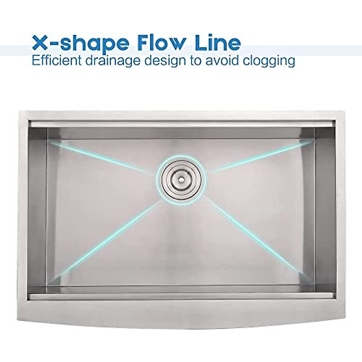 33 Inch Farmhouse Sink Workstation-Bokaiya 33x22 Stainless Steel Farm Sink Apron Front Workstation Kitchen Sink 16 Gauge Single Bowl Deep Kitchen Sink with Cutting Board