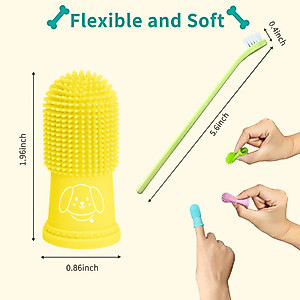powerfeng Dog Finger Toothbrush for Pet: Puppy Teeth Brushing Kit - Cat & Doggie Dental Cleaning Fingertip Fingerbrush