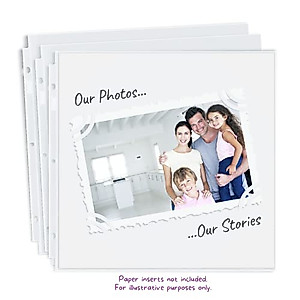 Dunwell Scrapbook Refill Pages 12x12 - (25 Pack) Super Heavyweight, Fits 3 Ring Scrapbooking Binders 12 x 12, Standard 12x12 Photo Album Refill Pages, Sheet Protectors, Paper Inserts Not Included